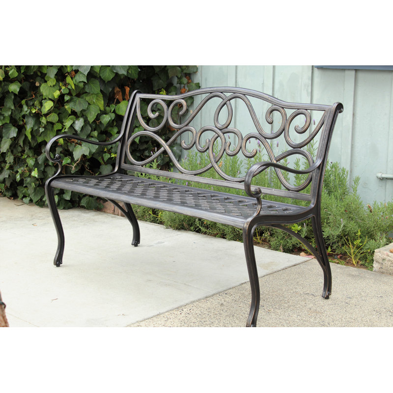 Kain Aluminum Outdoor Bench Astoria Grand Seat Color Mustard